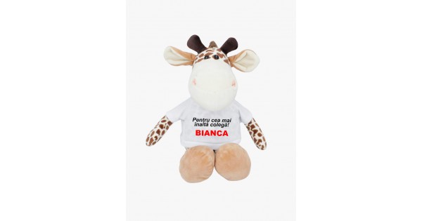 Girafa de pluș personalizată cu texte si imagini proprii, livrare ...